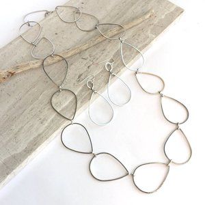 JPeace Designs | Jewelry | Huge Tear Drop Hoop Silver Chain Necklace ...